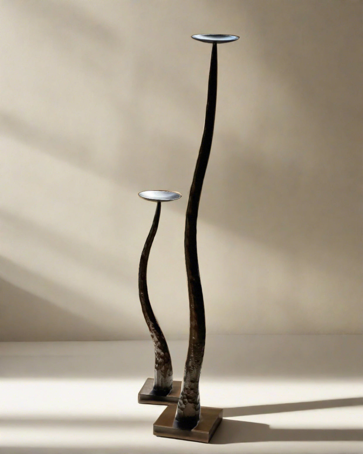 Serpe Hand-Forged Iron Candle Holders - Matte Black Collection – Belaré ...
