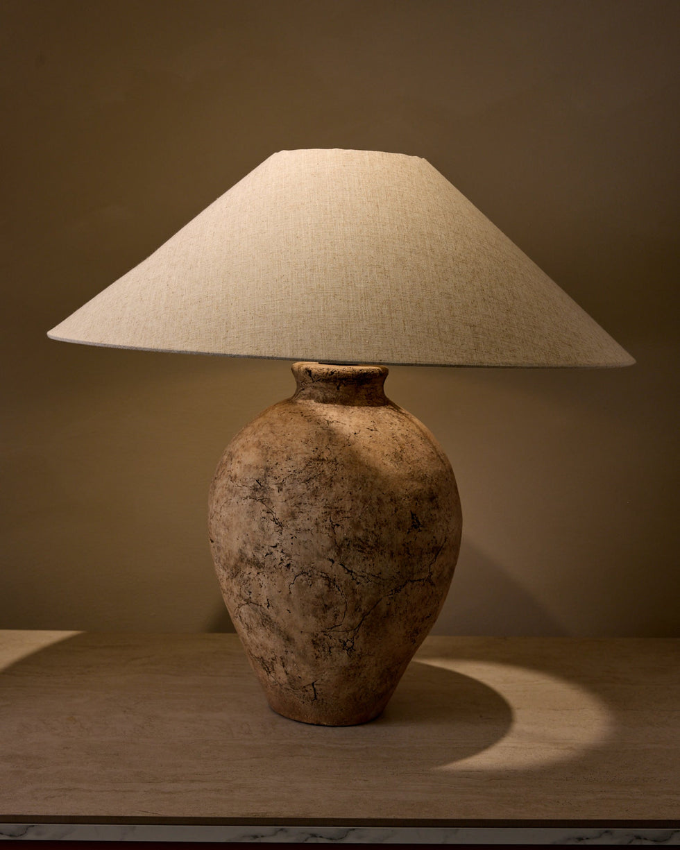 Avianna Table Lamp: Textured Tan Ceramic, Modern Artistry – Belaré Home